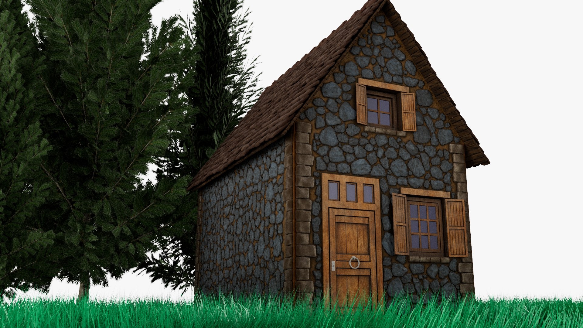 Small Stone Masonry House Model - TurboSquid 2017650