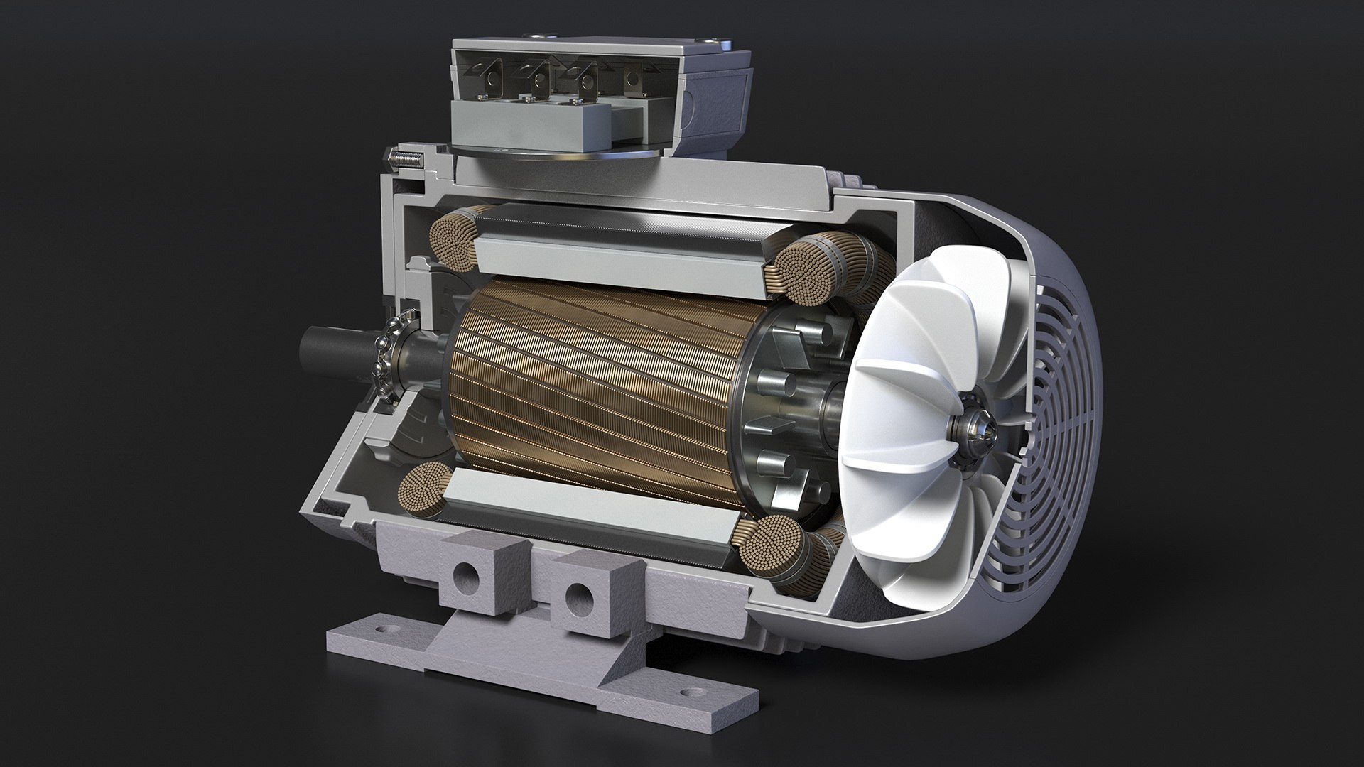 3D Electric Motor Cutaway Grey - TurboSquid 2220698