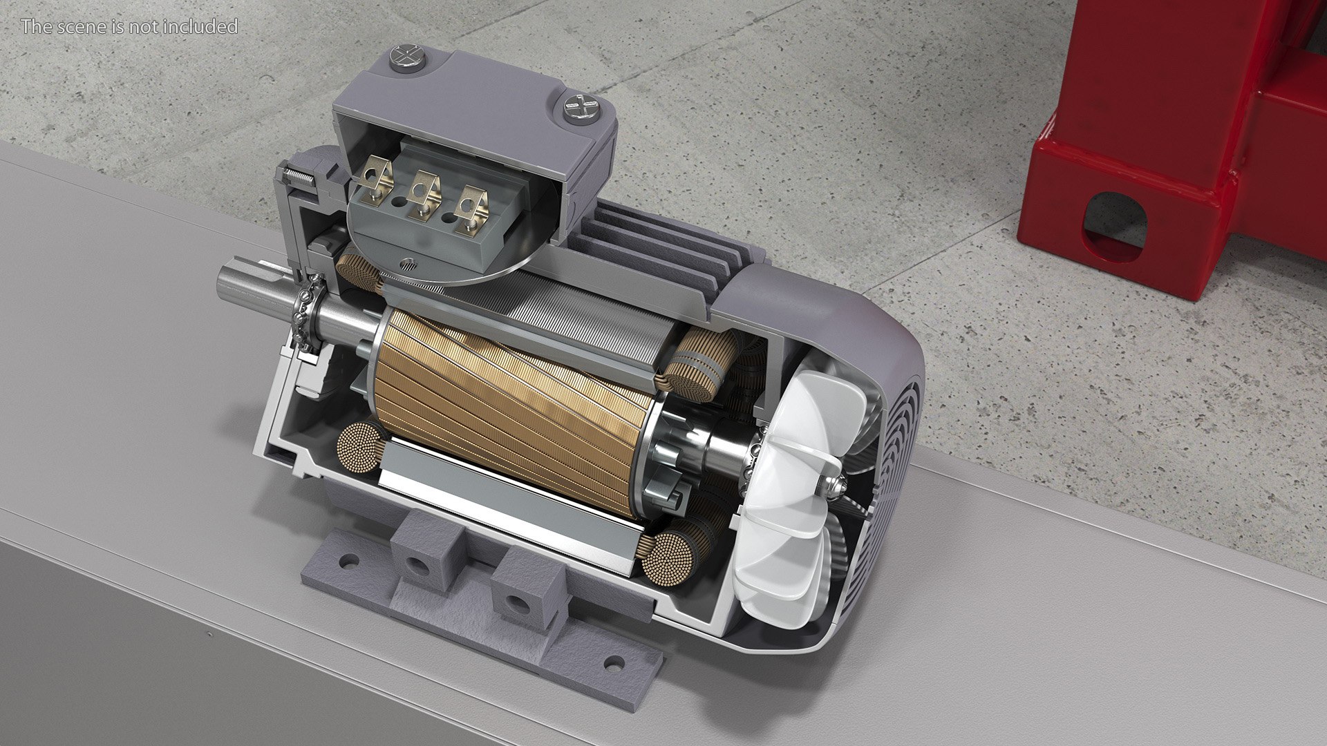 3D Electric Motor Cutaway Grey - TurboSquid 2220698