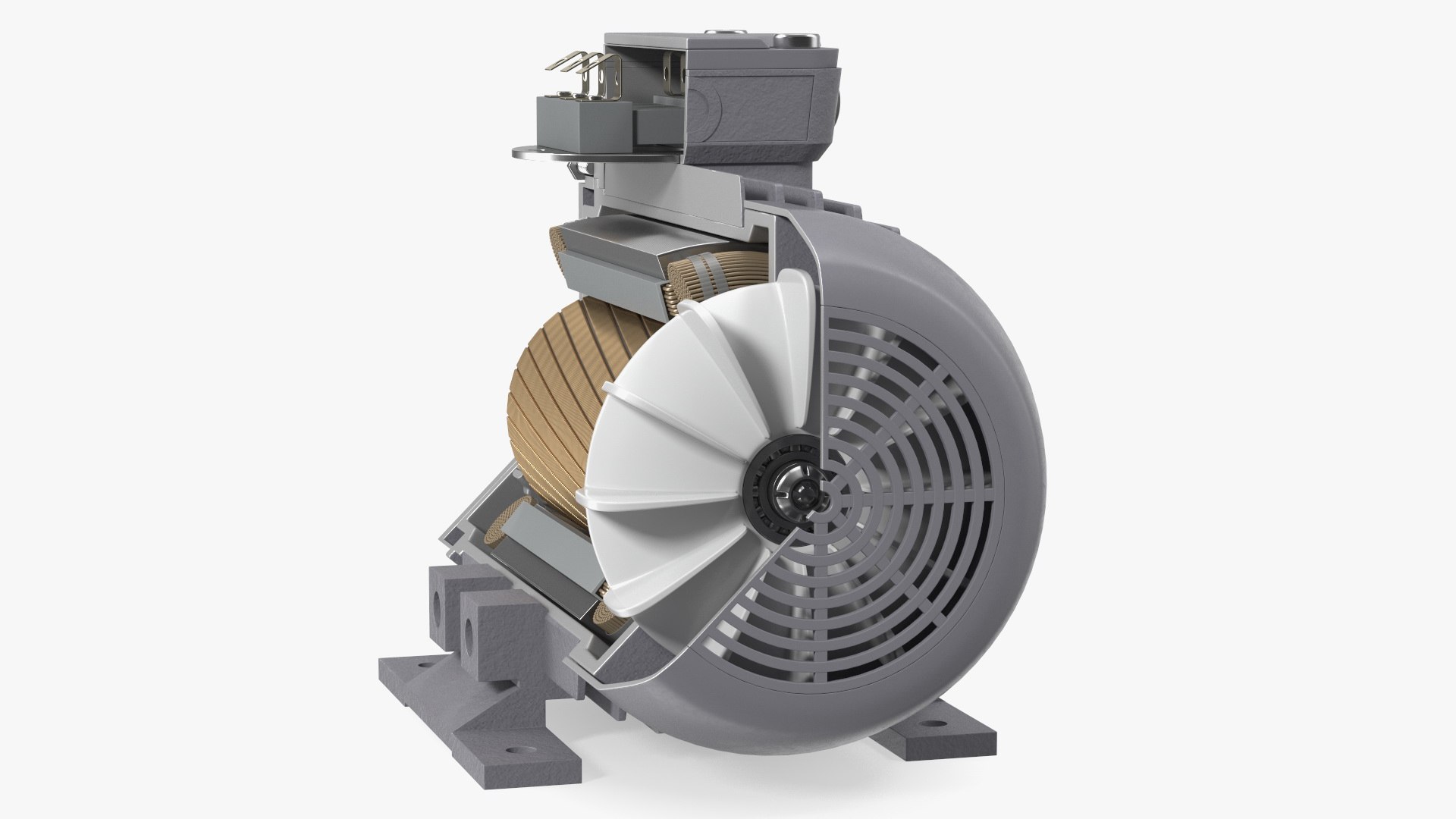 3D Electric Motor Cutaway Grey - TurboSquid 2220698