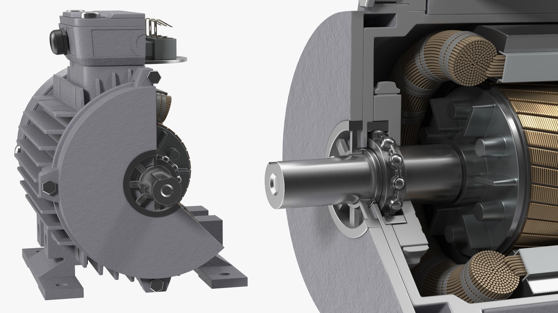 3D Electric Motor Cutaway Grey - TurboSquid 2220698