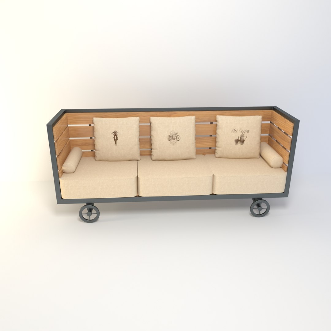vintage couch obj