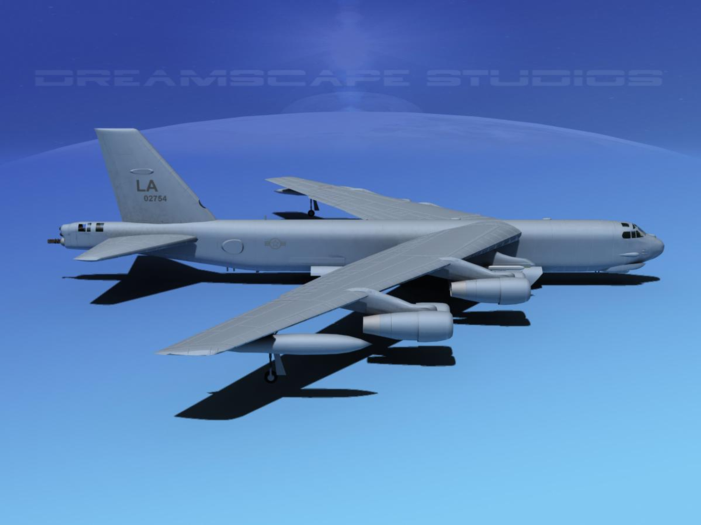 3d boeing b-52 stratofortress bomber model