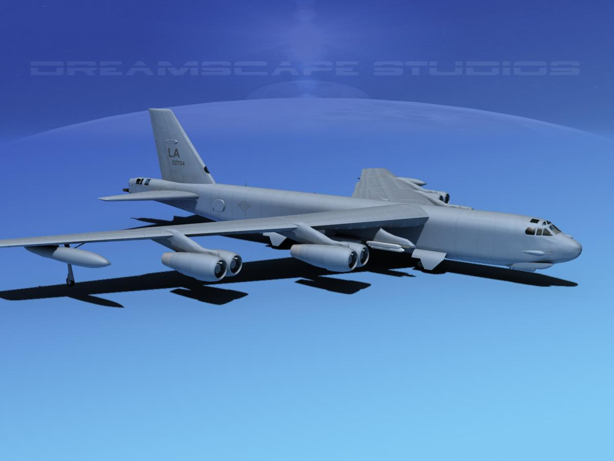 3d boeing b-52 stratofortress bomber model
