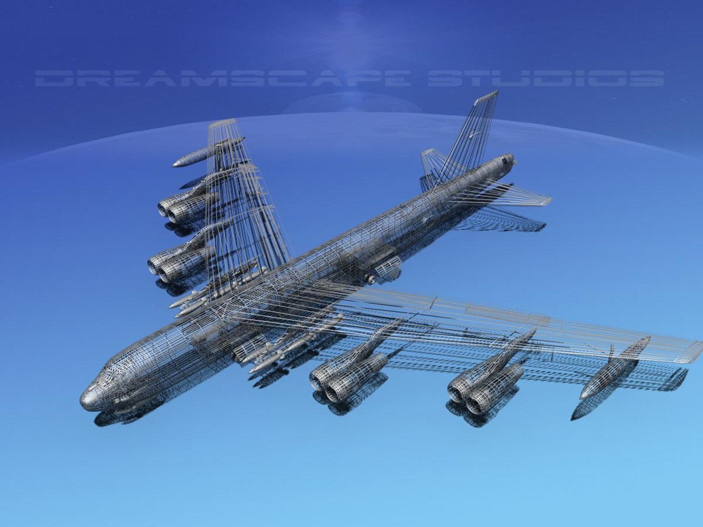 3d Boeing B-52 Stratofortress Bomber Model