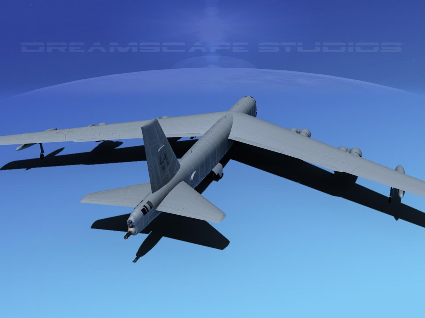 3d boeing b-52 stratofortress bomber model