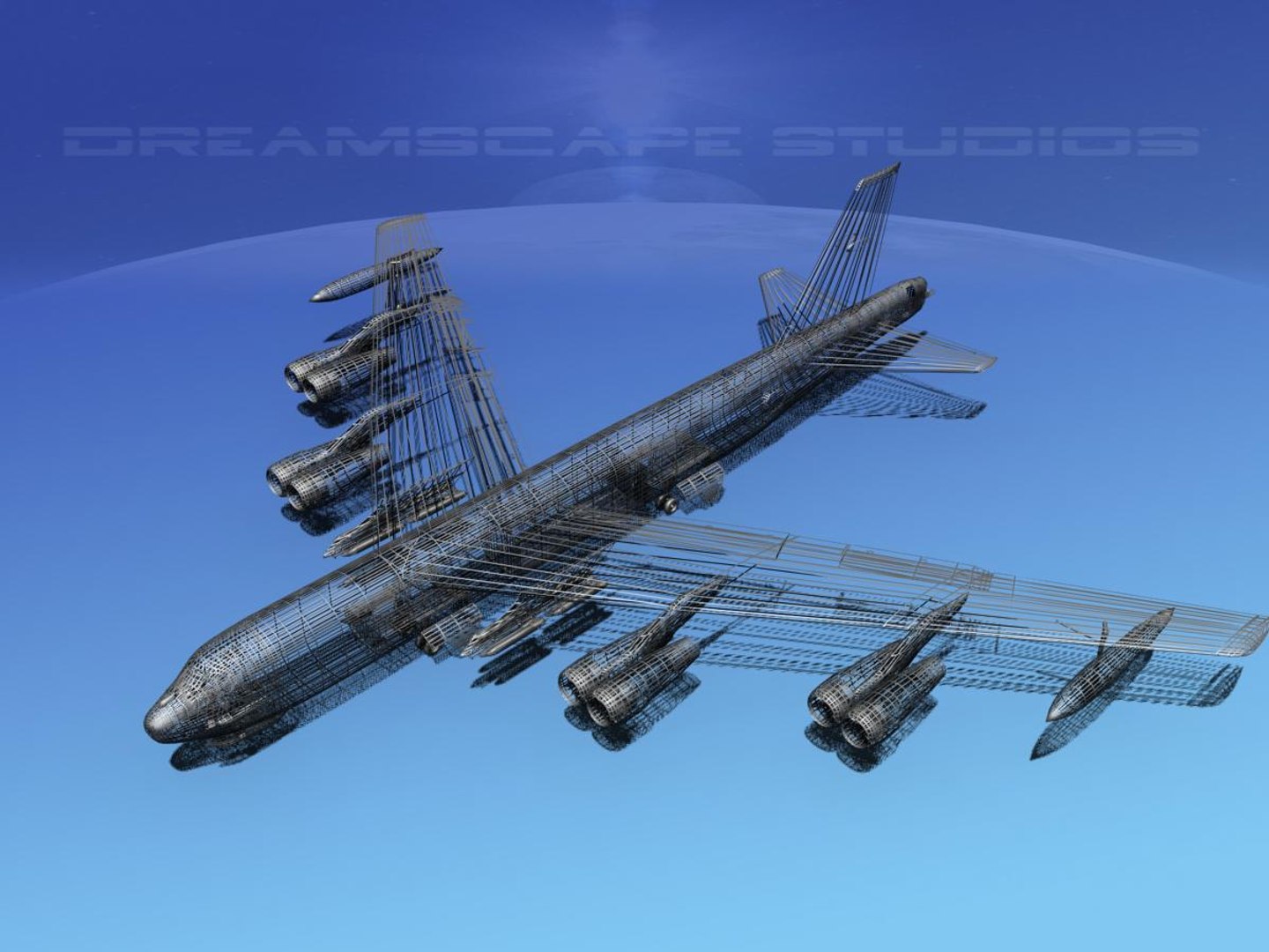 3d Boeing B-52 Stratofortress Bomber Model