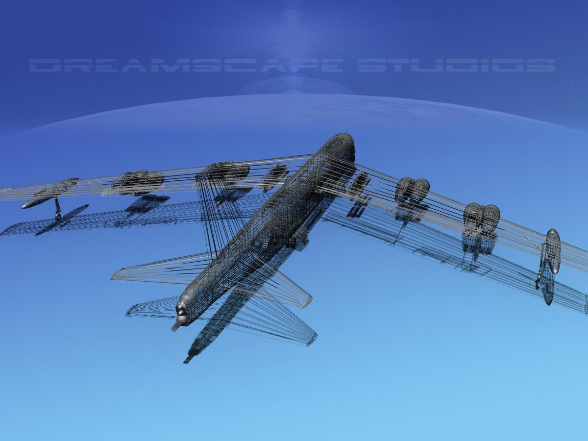 3d boeing b-52 stratofortress bomber model