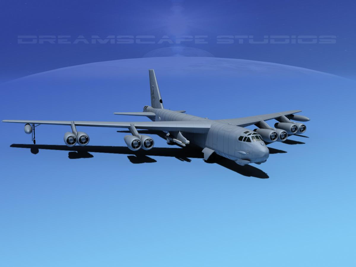 3d boeing b-52 stratofortress bomber model