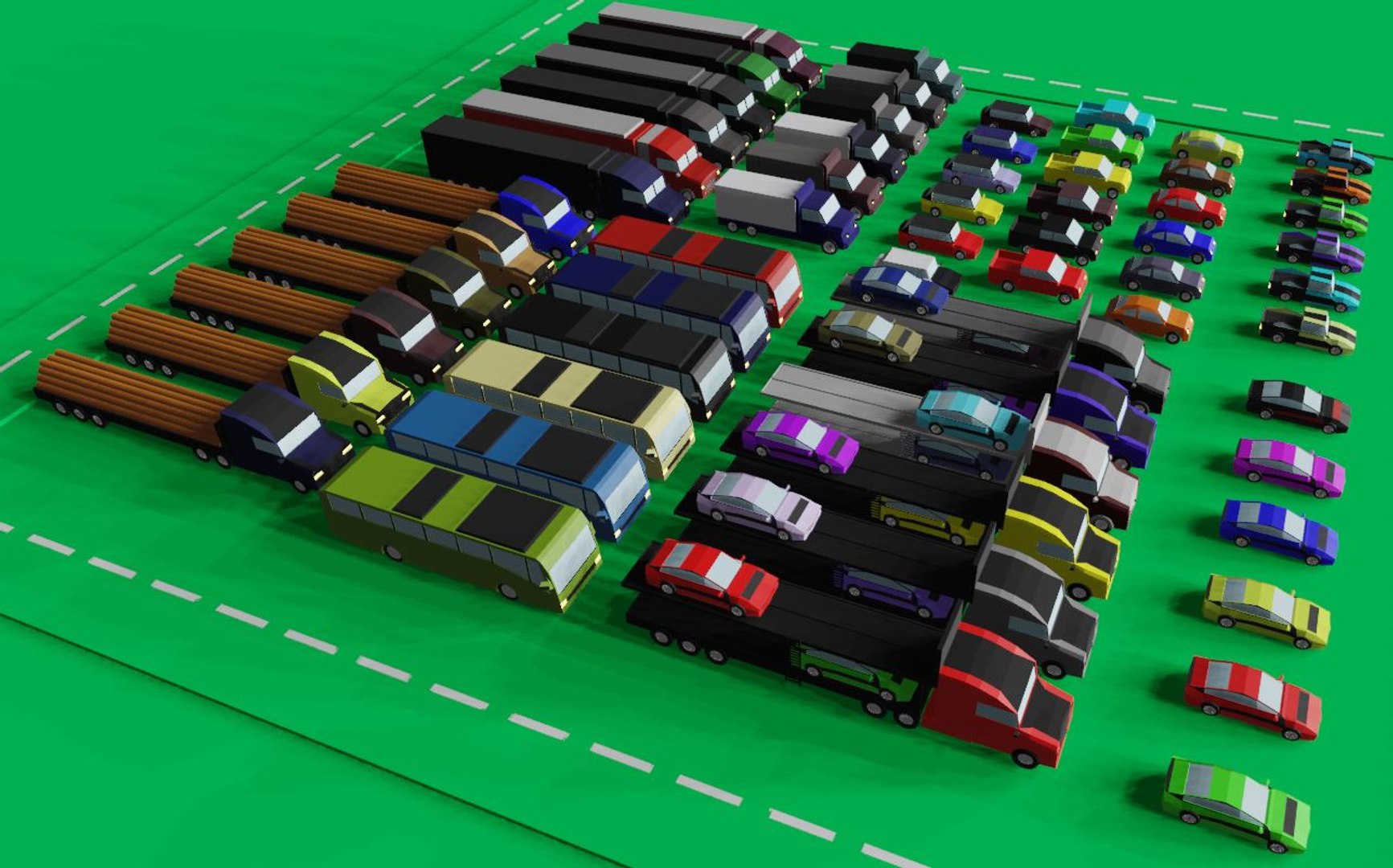 3D pack vehicles trucks cars model - TurboSquid 1643441
