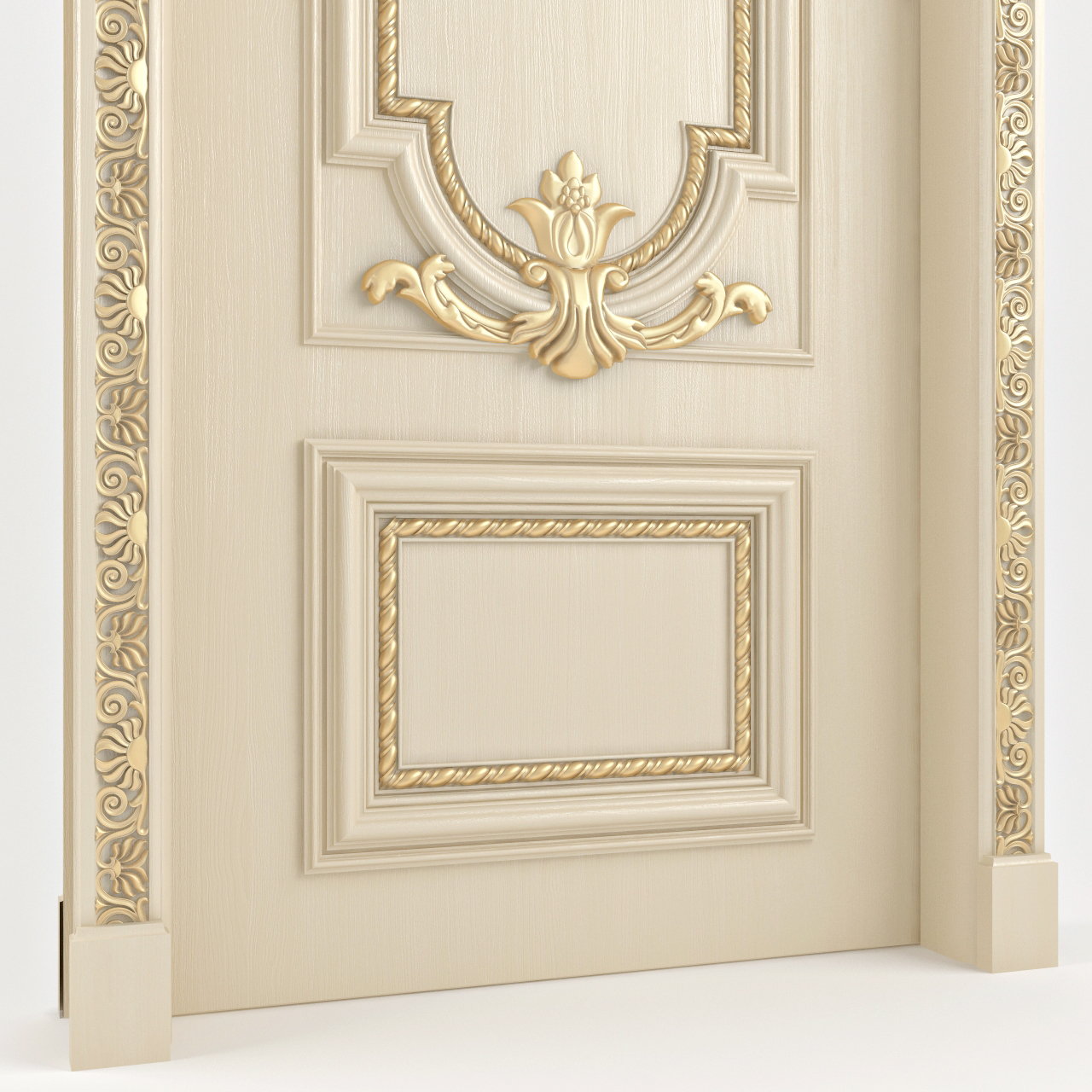 realistic classic door 3d model