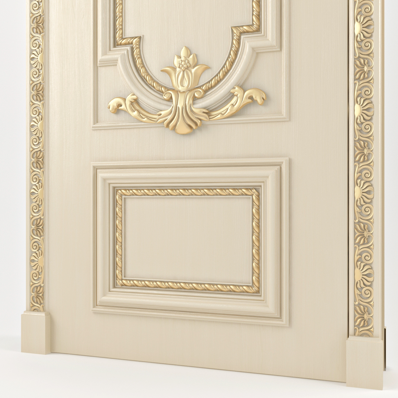 realistic classic door 3d model