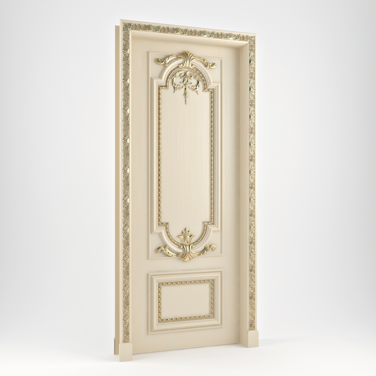 realistic classic door 3d model