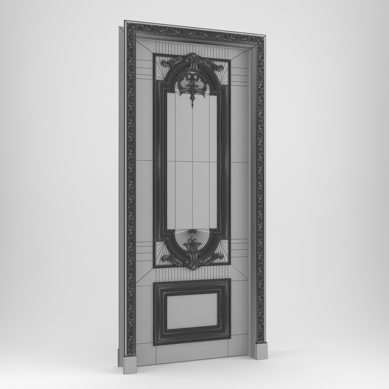 realistic classic door 3d model