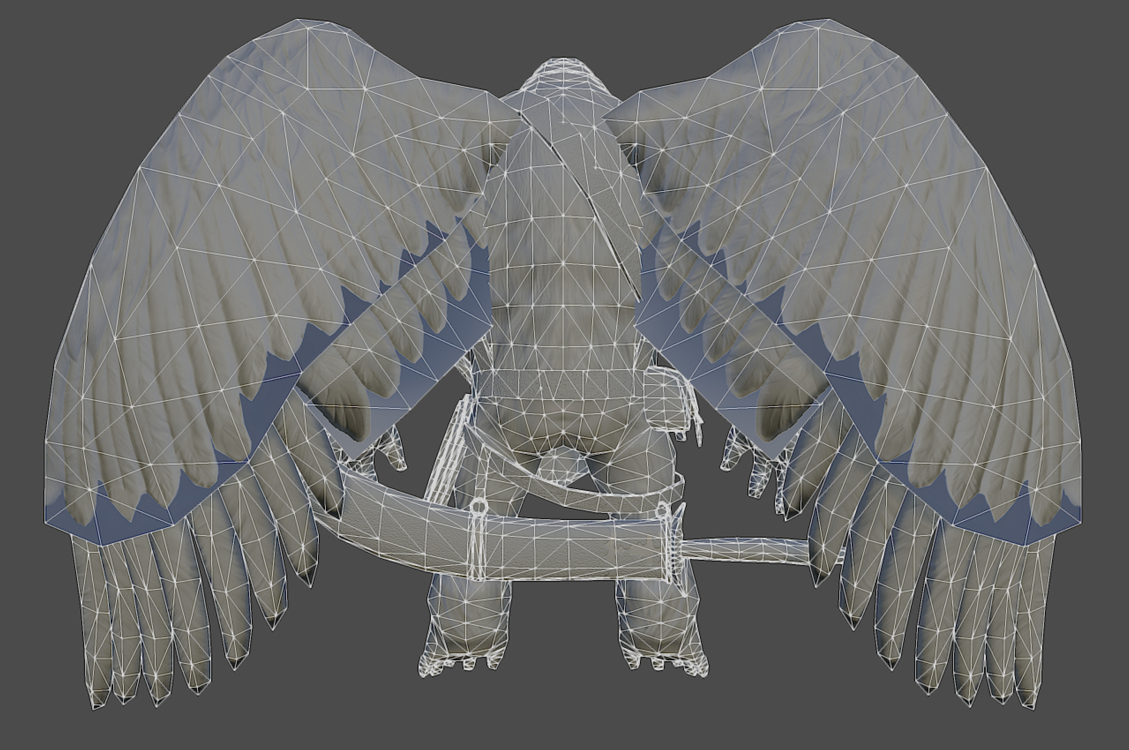 3d model of creature flying ape