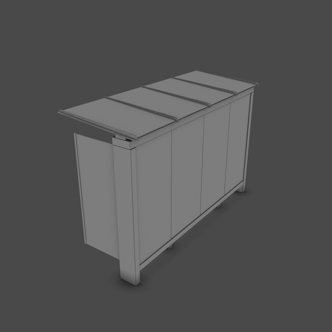 Realistic New Bus Stop 3D Model - TurboSquid 1634325