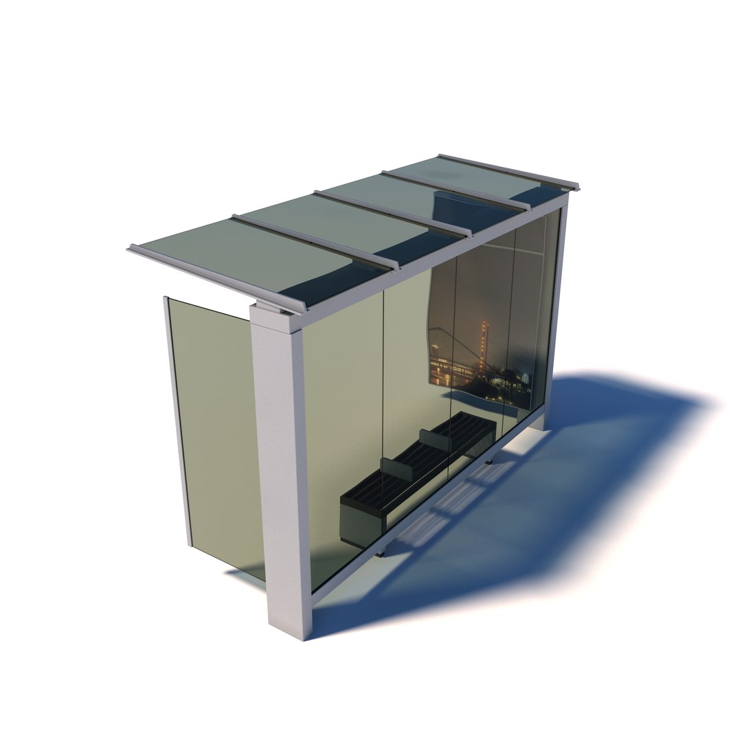 Realistic New Bus Stop 3D Model - TurboSquid 1634325