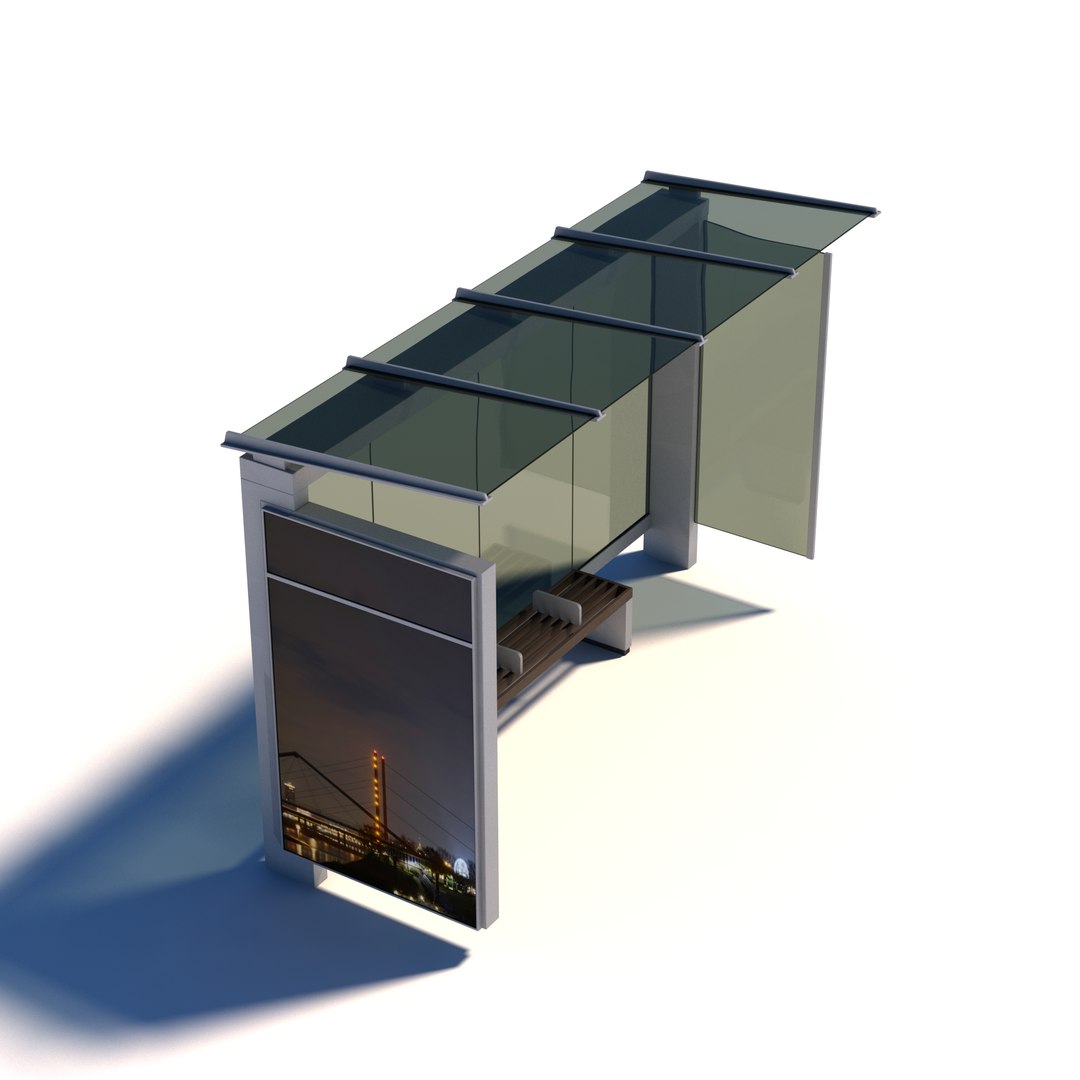 Realistic New Bus Stop 3D Model - TurboSquid 1634325
