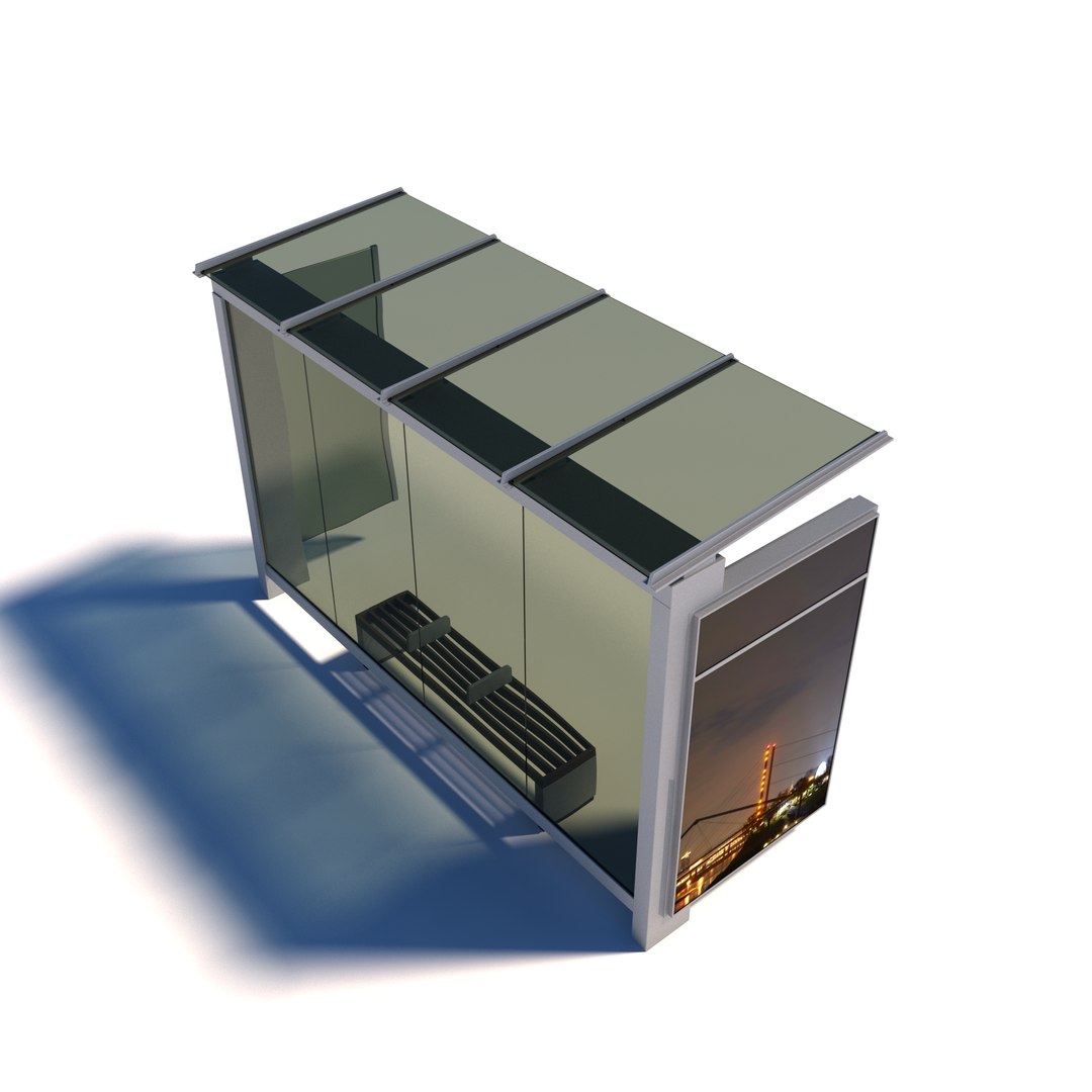 Realistic New Bus Stop 3D Model - TurboSquid 1634325