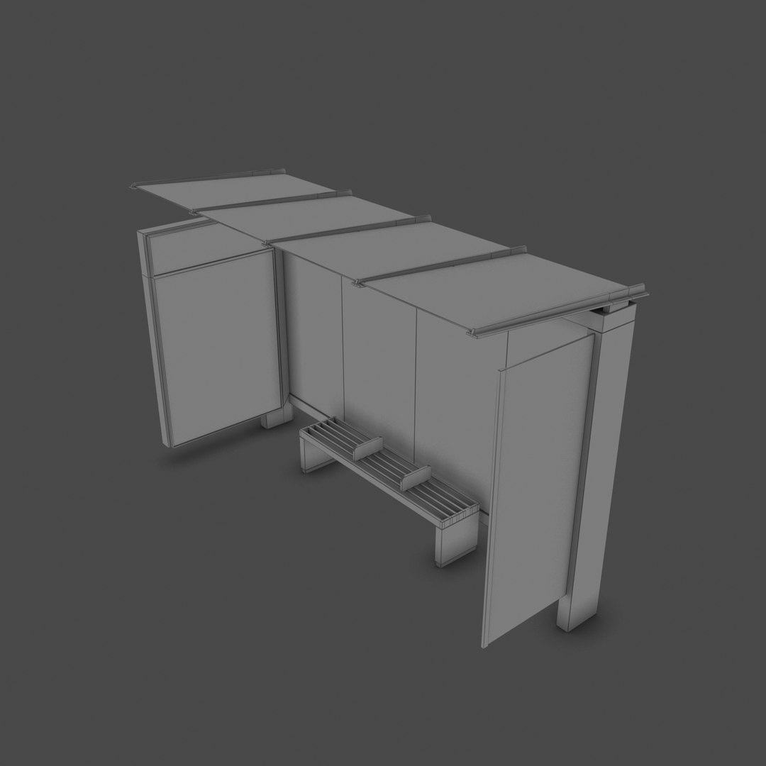 Realistic New Bus Stop 3D Model - TurboSquid 1634325