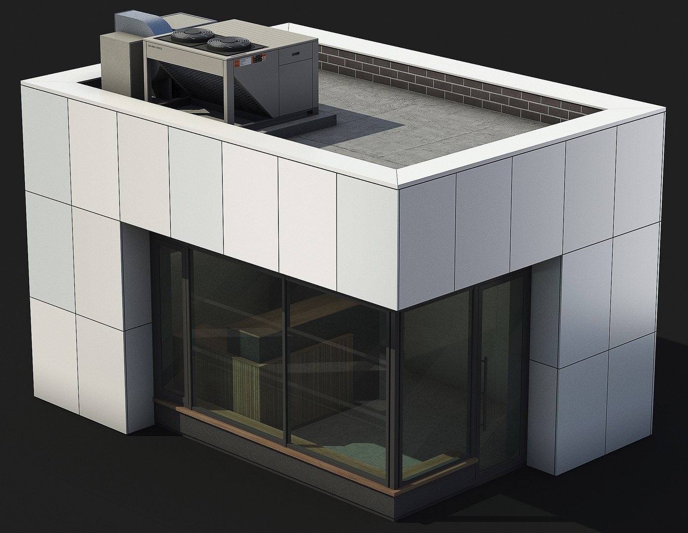 Small Commercial Building 3D - TurboSquid 2078363