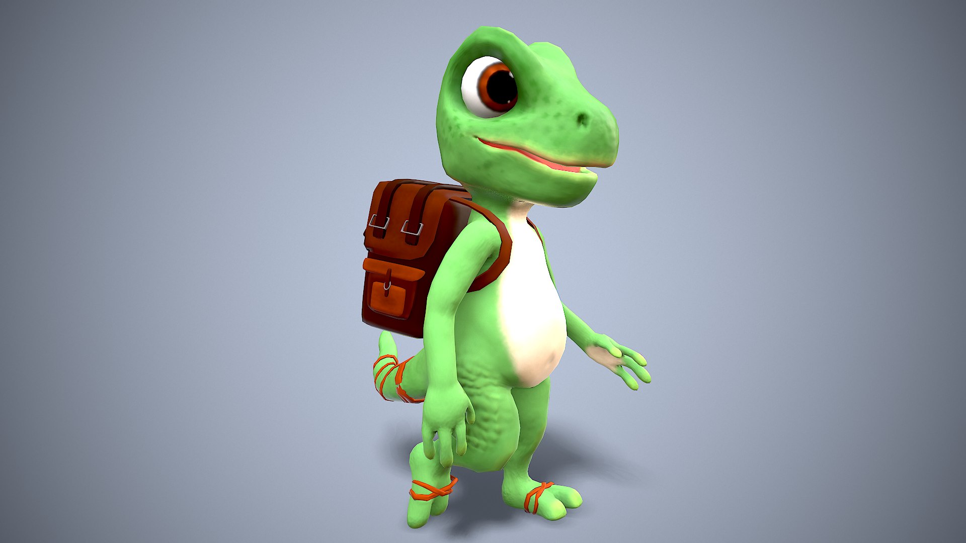 3D Model Cartoon Gecko Traveler - TurboSquid 2135961