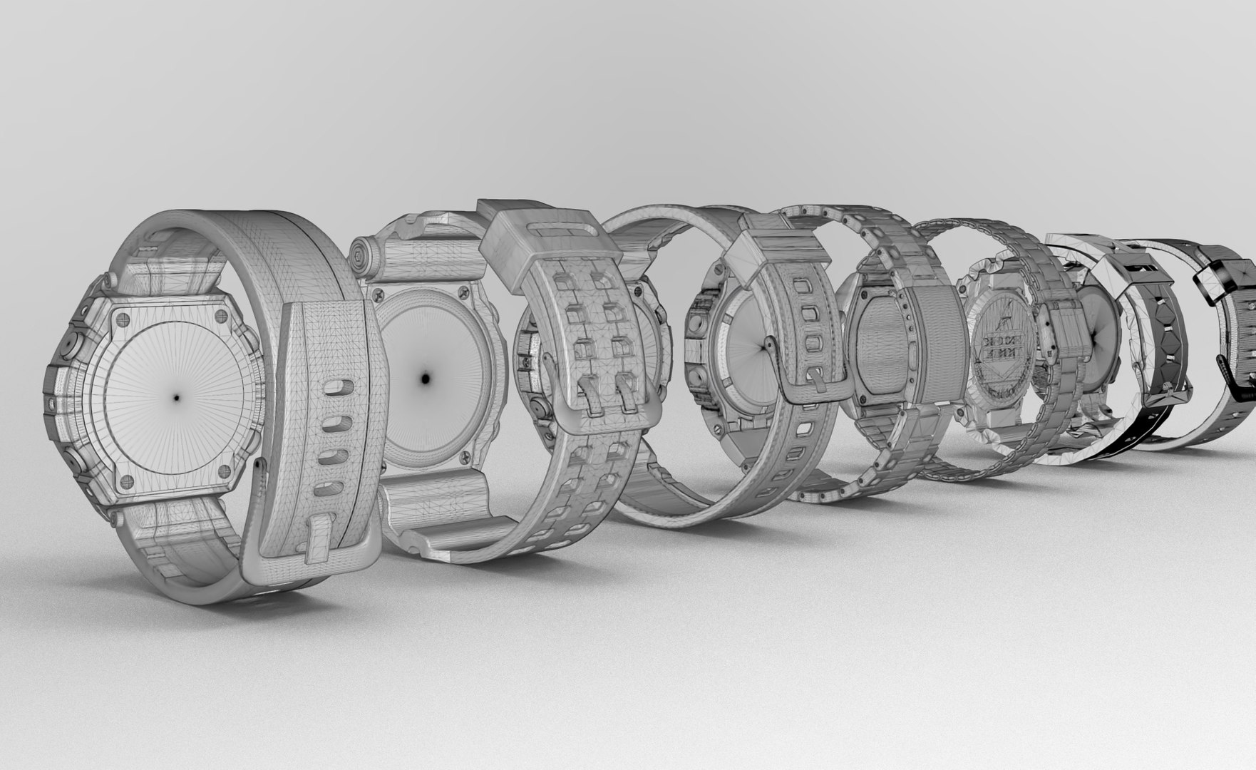 Casio G-Shock Watches 9 Pcs 3D - TurboSquid 1732235