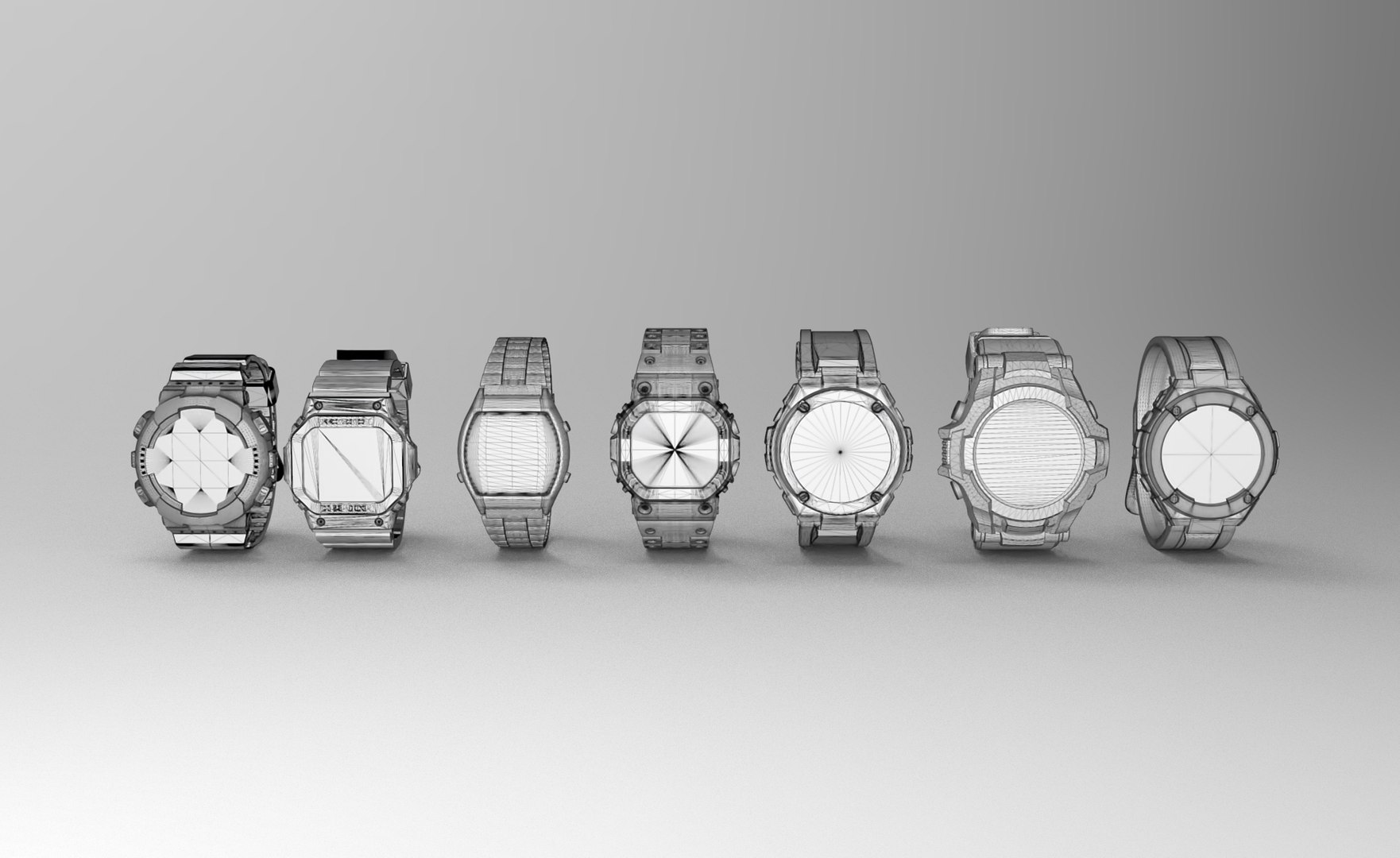 Casio G-Shock Watches 9 Pcs 3D - TurboSquid 1732235