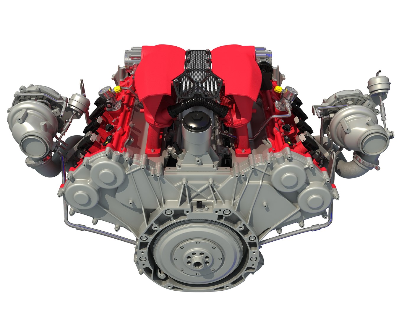 3D Model Twin Turbocharged V8 Engine - TurboSquid 1247630