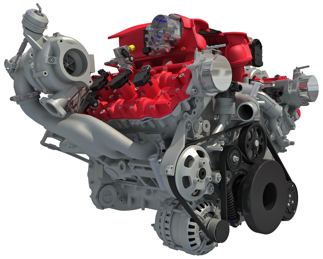 3D Model Twin Turbocharged V8 Engine - TurboSquid 1247630
