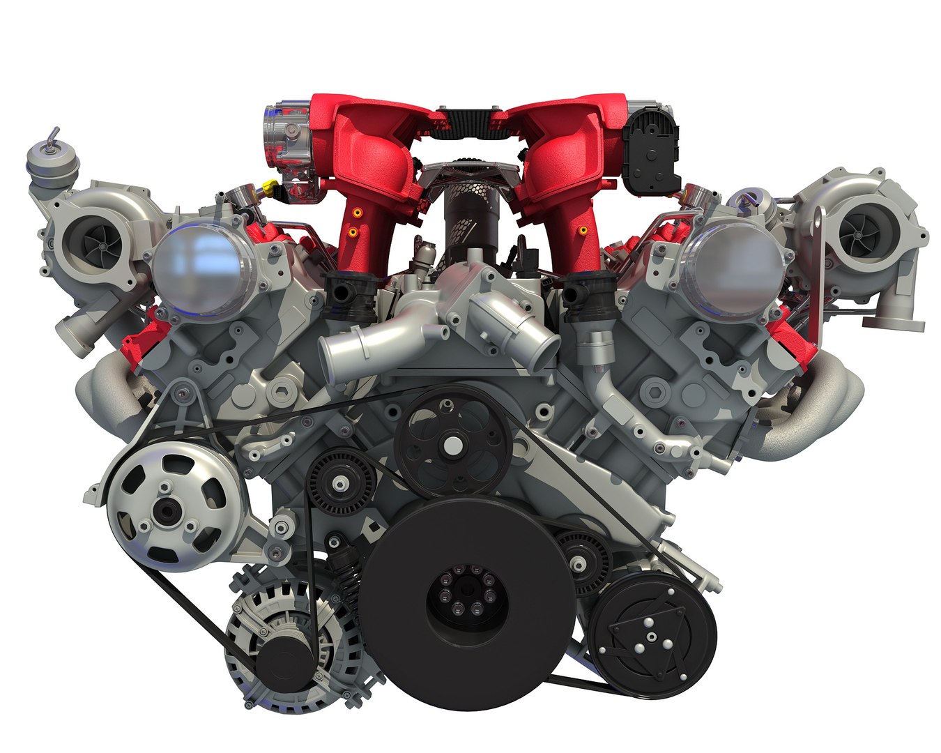 3D Model Twin Turbocharged V8 Engine - TurboSquid 1247630