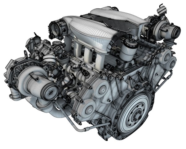 3D model twin turbocharged v8 engine - TurboSquid 1247630