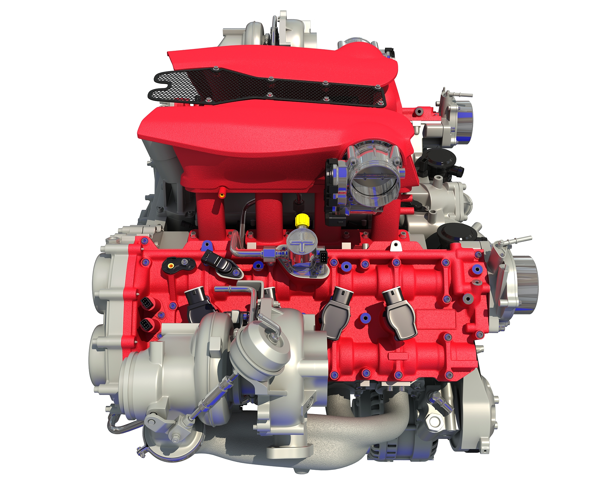 3D model twin turbocharged v8 engine - TurboSquid 1247630