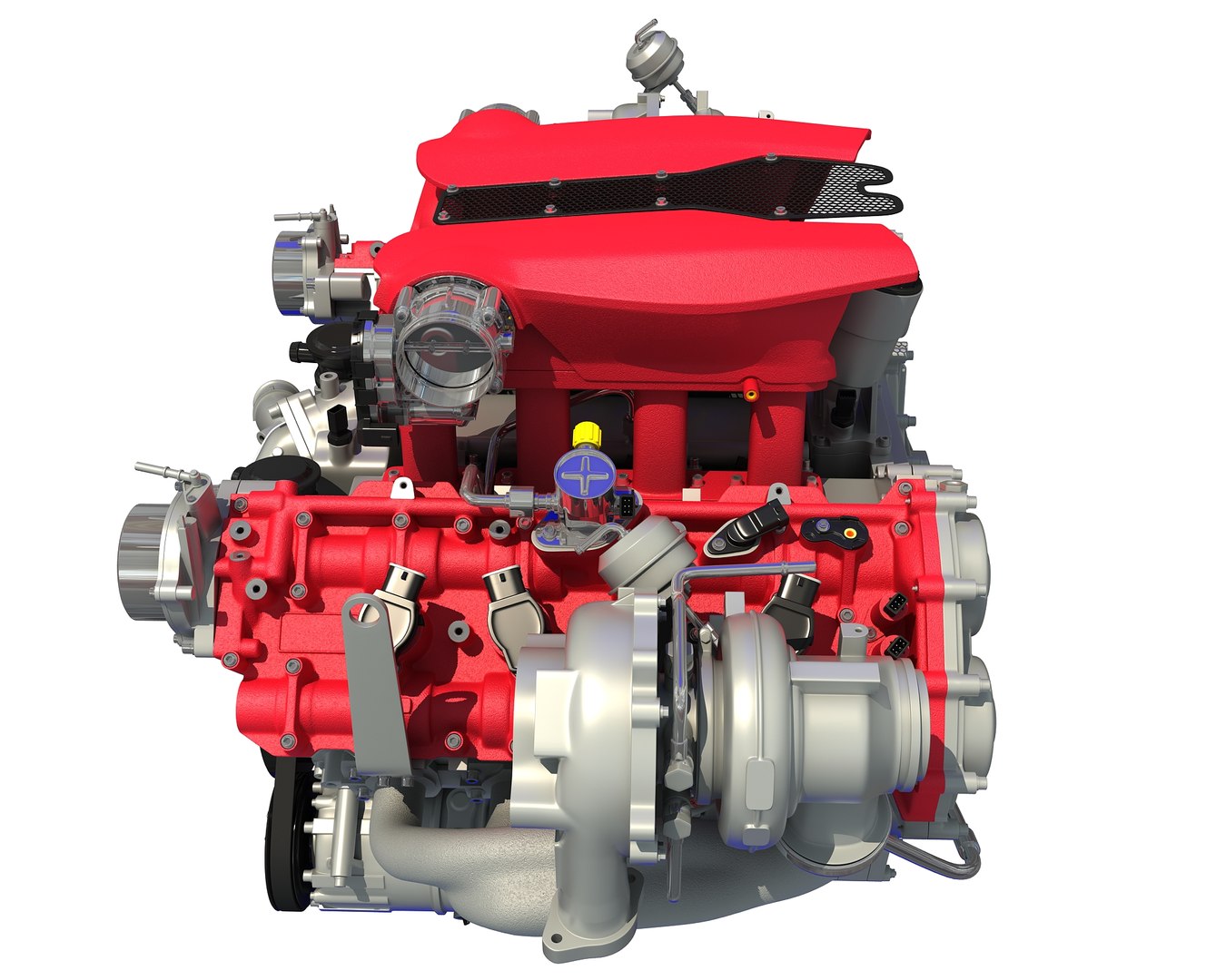 3D Model Twin Turbocharged V8 Engine - TurboSquid 1247630