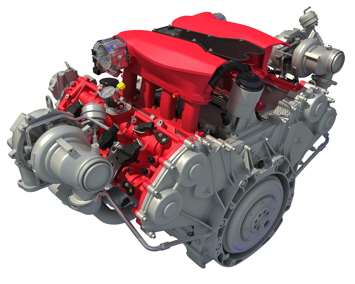 3D Model Twin Turbocharged V8 Engine - TurboSquid 1247630