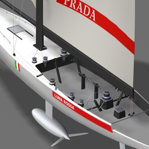 3d americas cup sailboat racing yacht model
