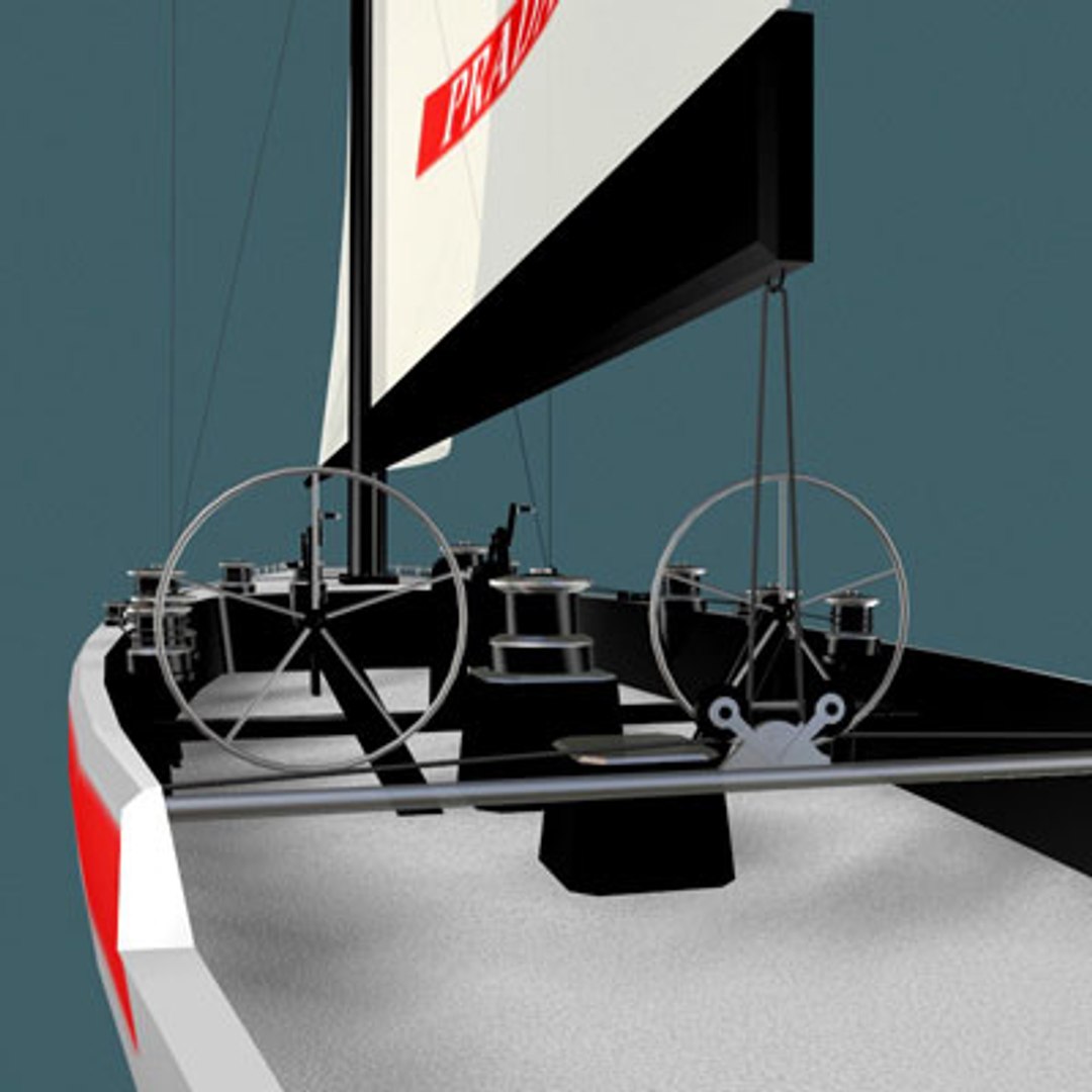 3d Americas Cup Sailboat Racing Yacht Model
