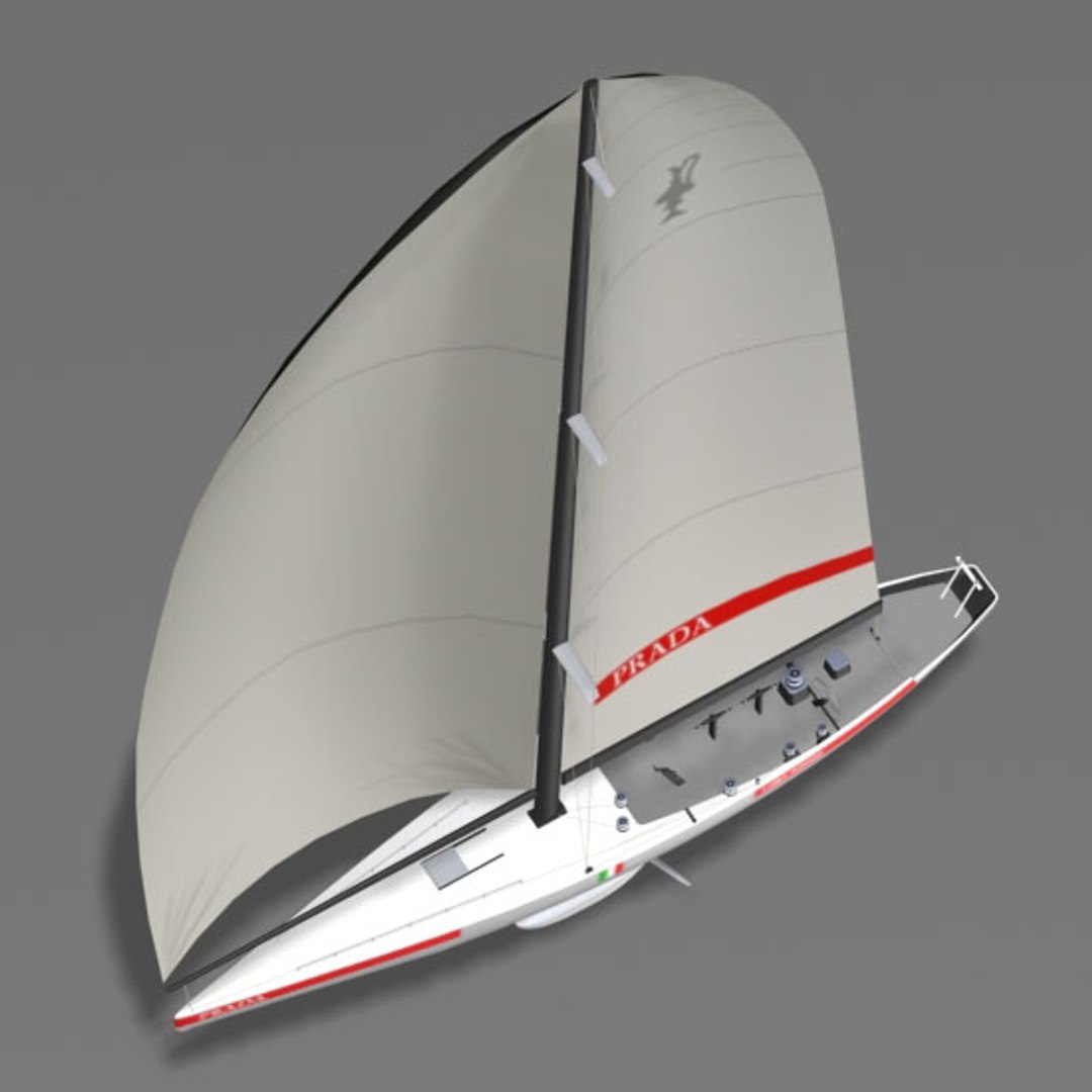 3d Americas Cup Sailboat Racing Yacht Model