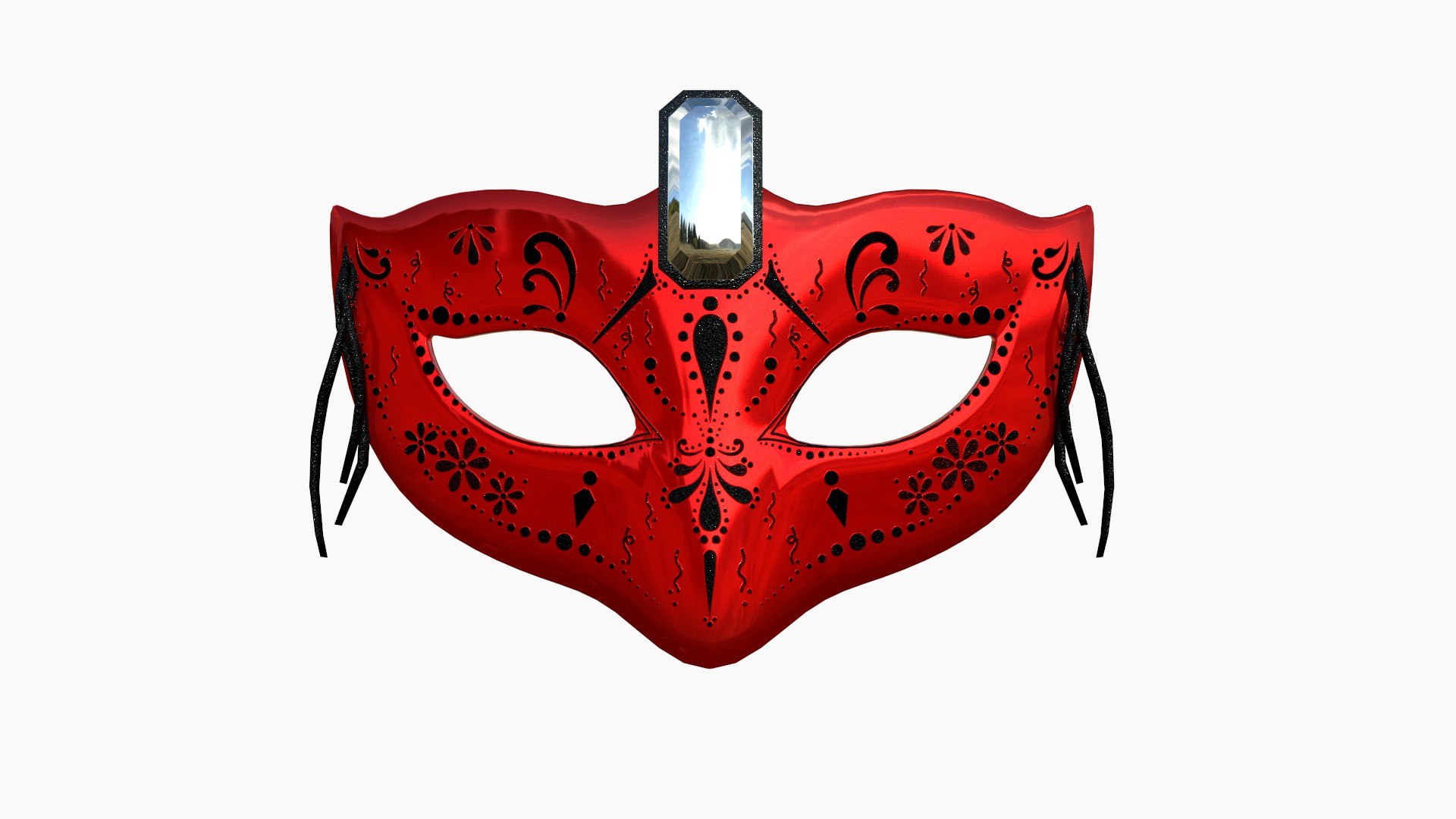 Carnival Mask E12 Black Red - Costume Character Design 3D model ...