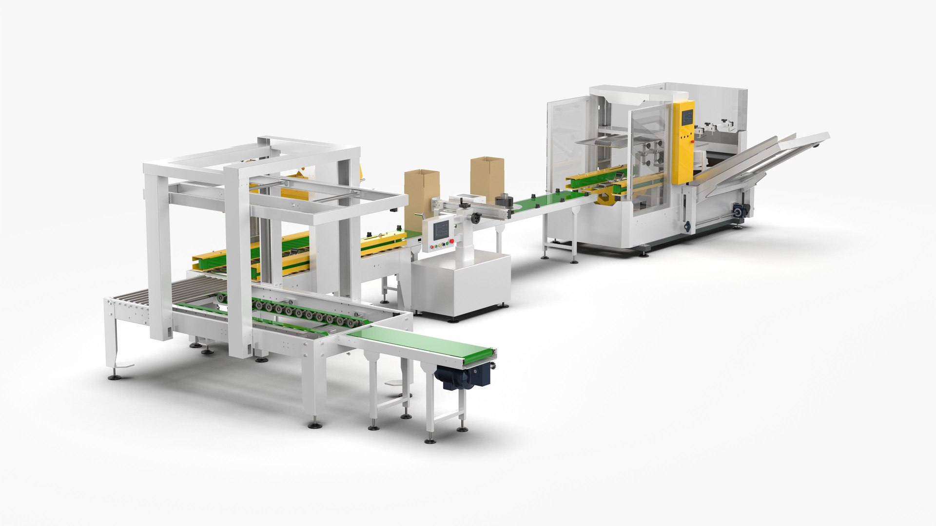 3D Automatic Unpacking And Sealing Line For Audio Factory Model ...