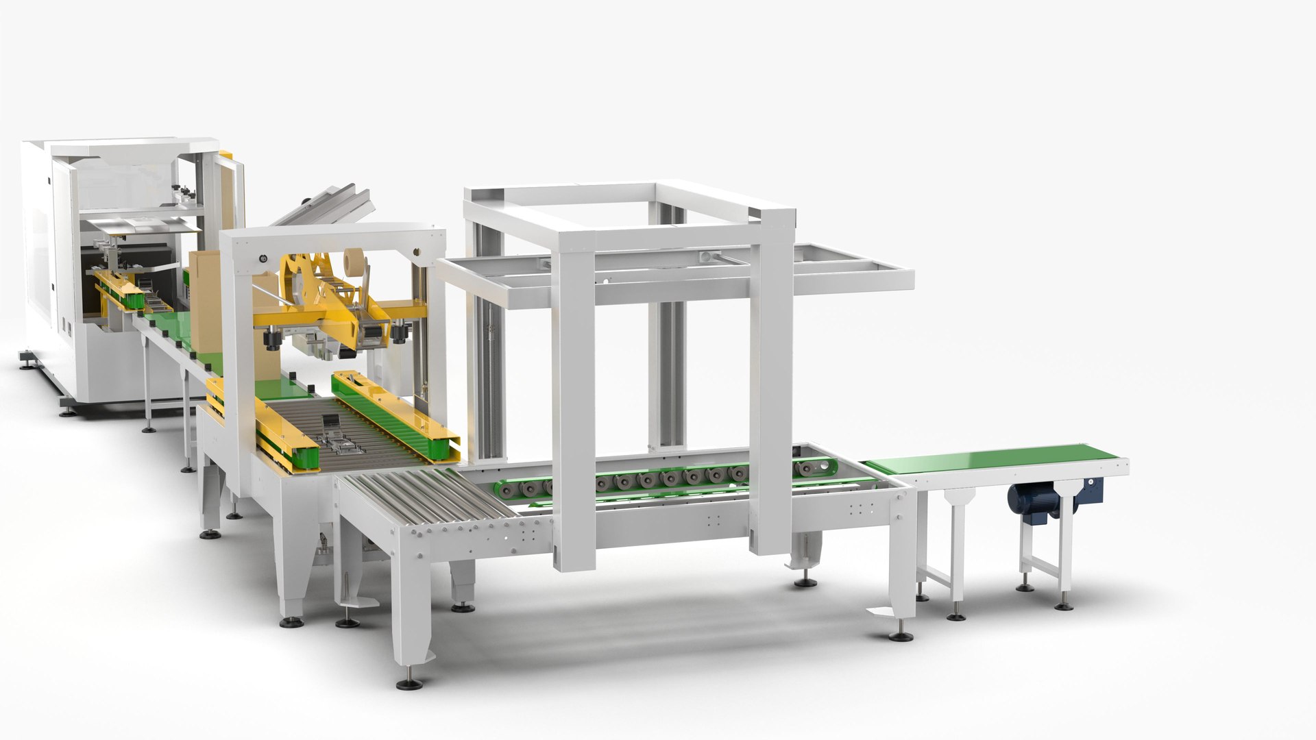 3D Automatic Unpacking And Sealing Line For Audio Factory Model ...