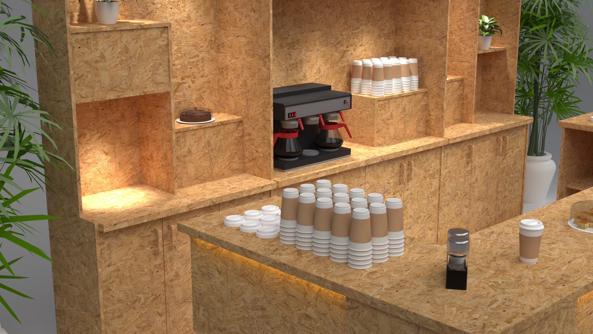 Osb coffee shop bar desk 3D model - TurboSquid 1647981