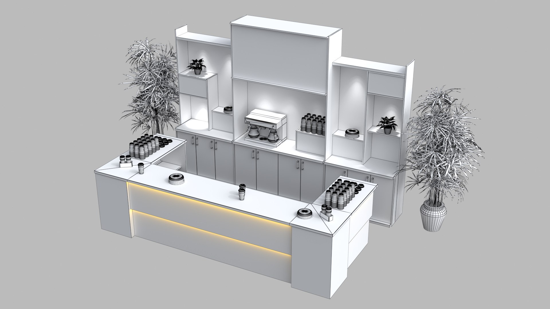 Osb coffee shop bar desk 3D model - TurboSquid 1647981