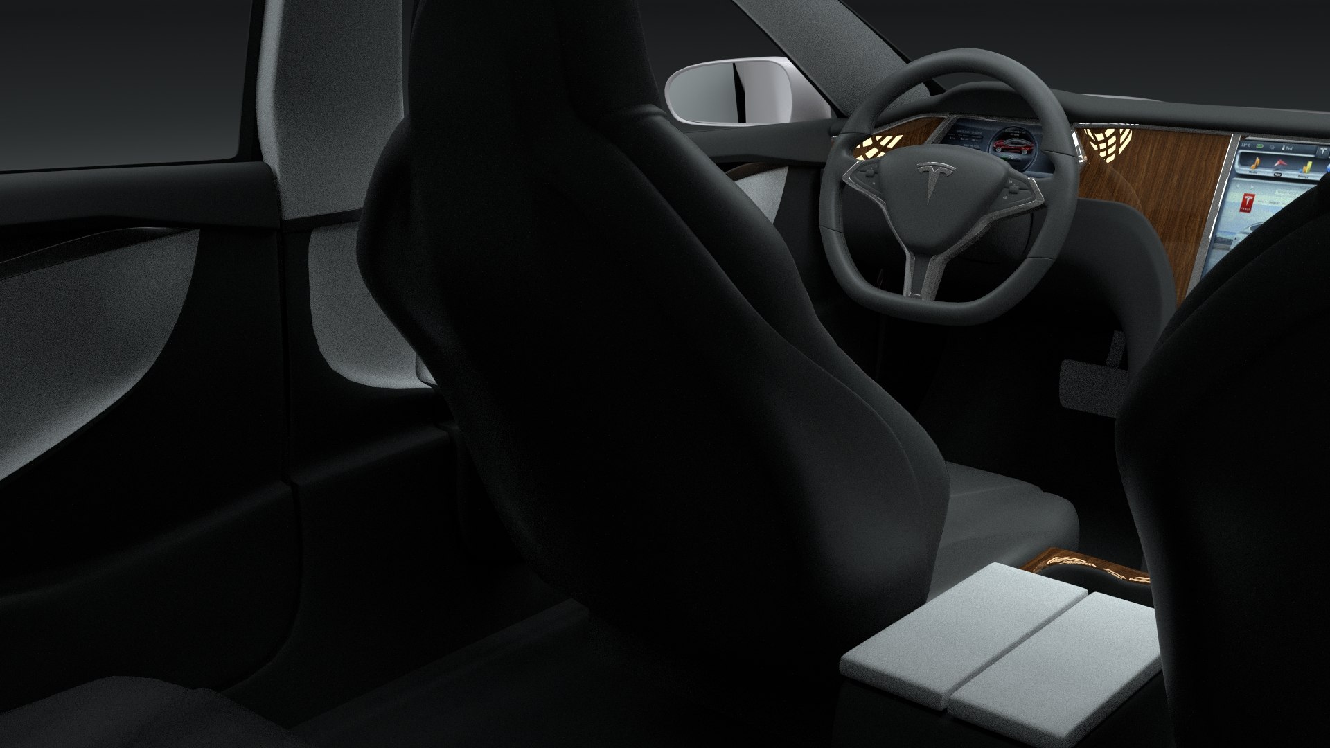 tesla s interior modeled 3d model
