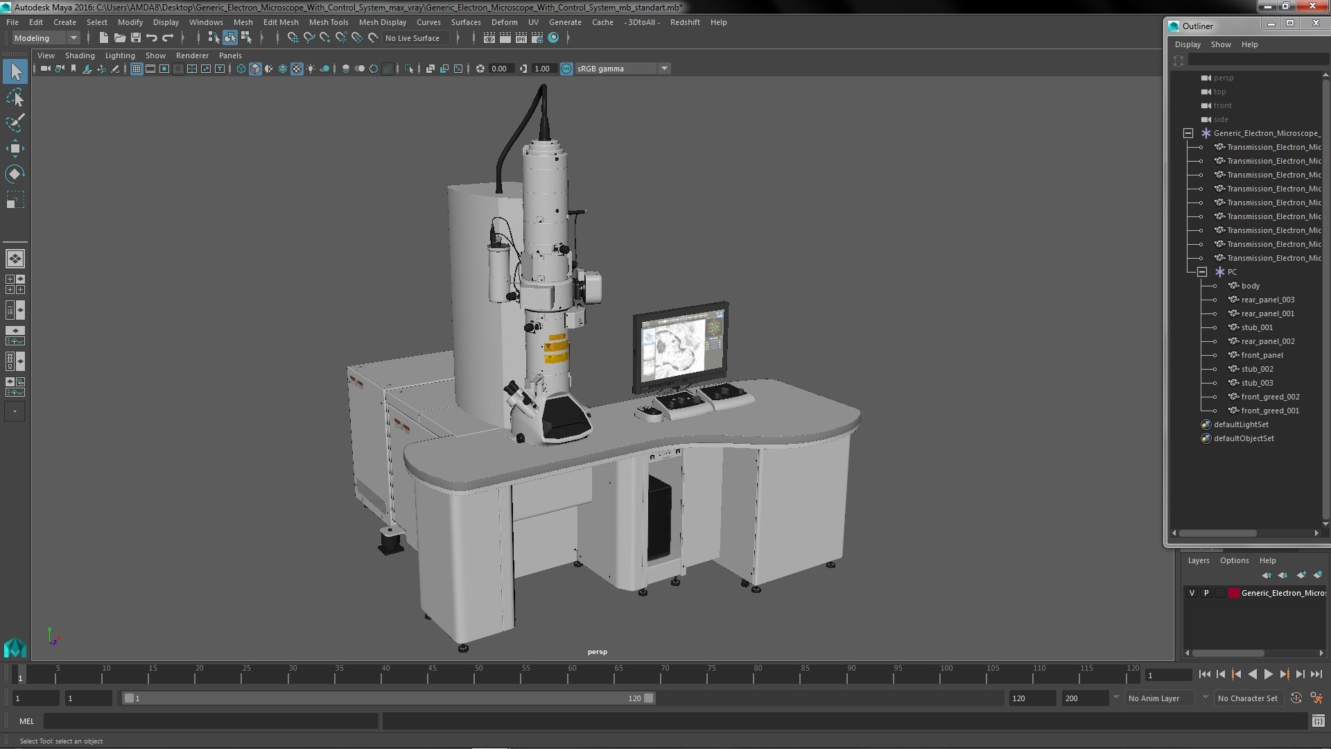 3D Generic Electron Microscope with Control System - TurboSquid 1886132