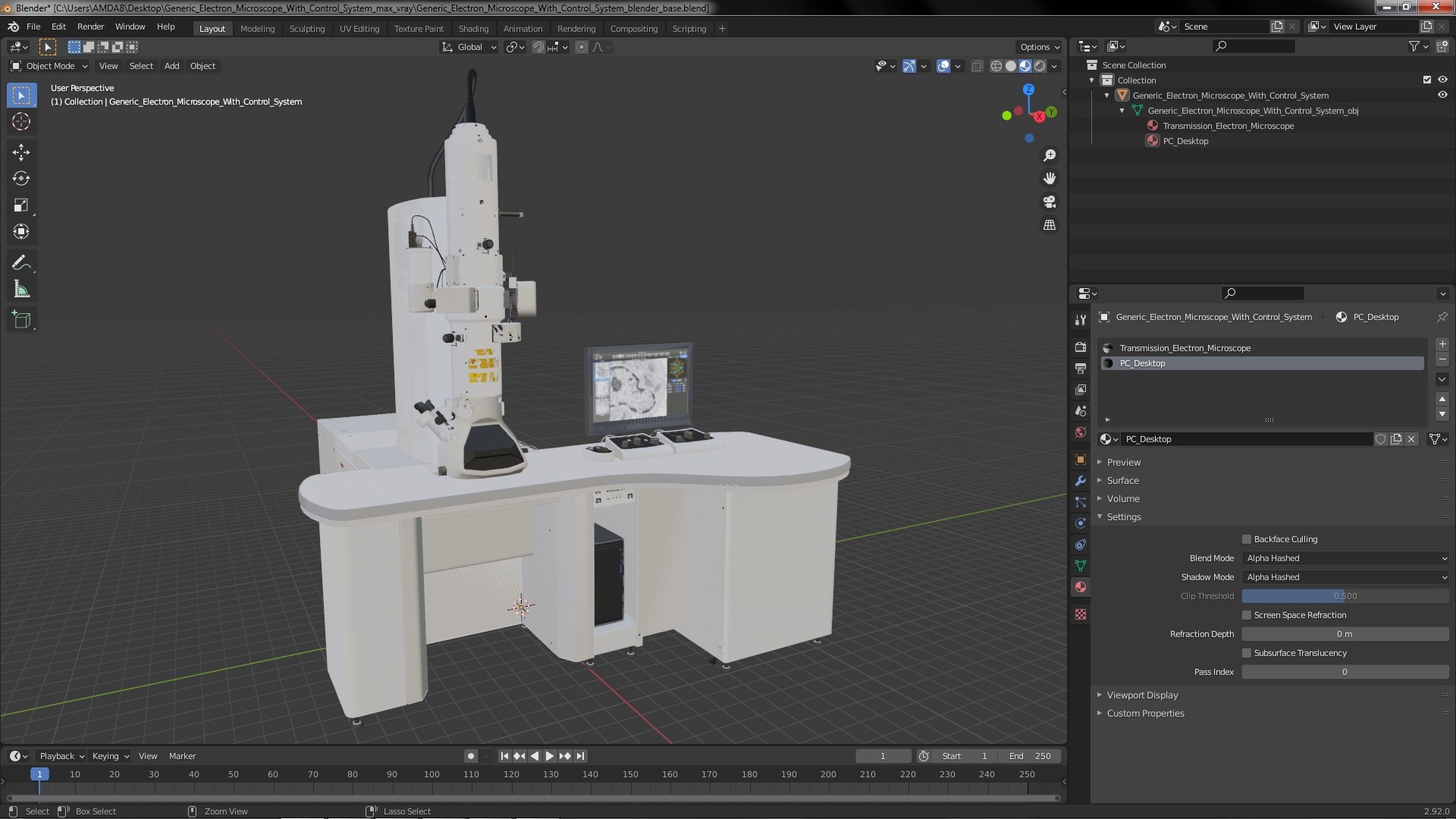 3D Generic Electron Microscope with Control System - TurboSquid 1886132