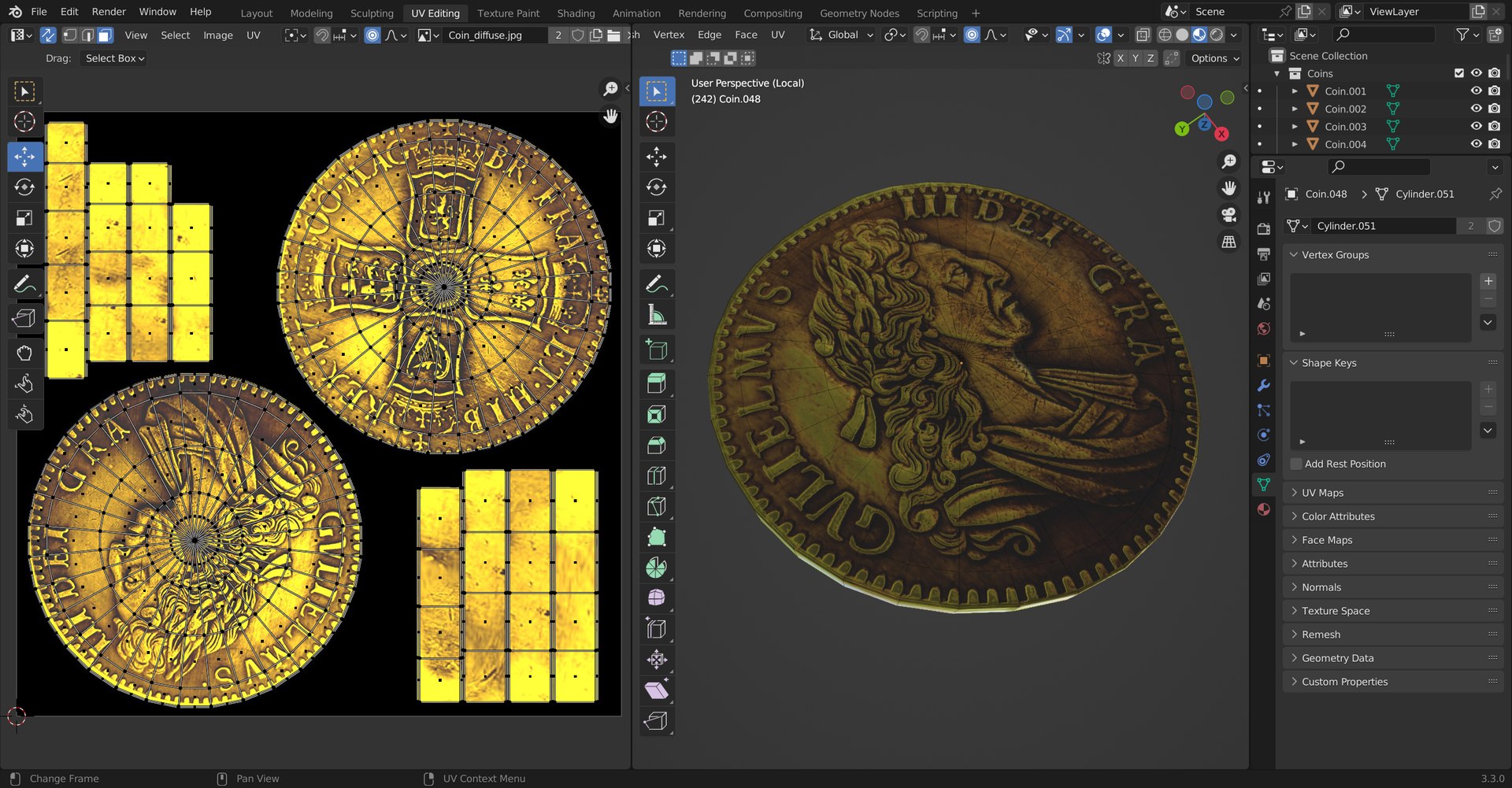 Bunch of old gold Coins 3D model - TurboSquid 1999559