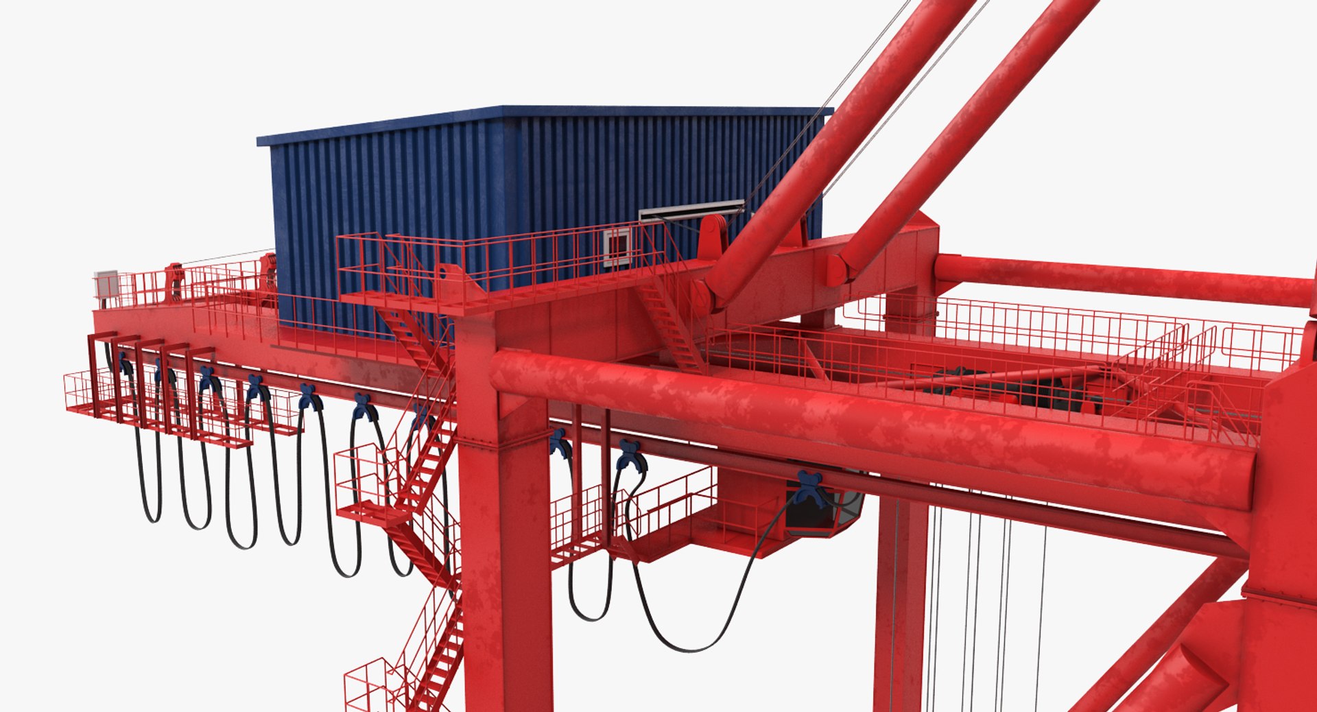 3d model port container crane red