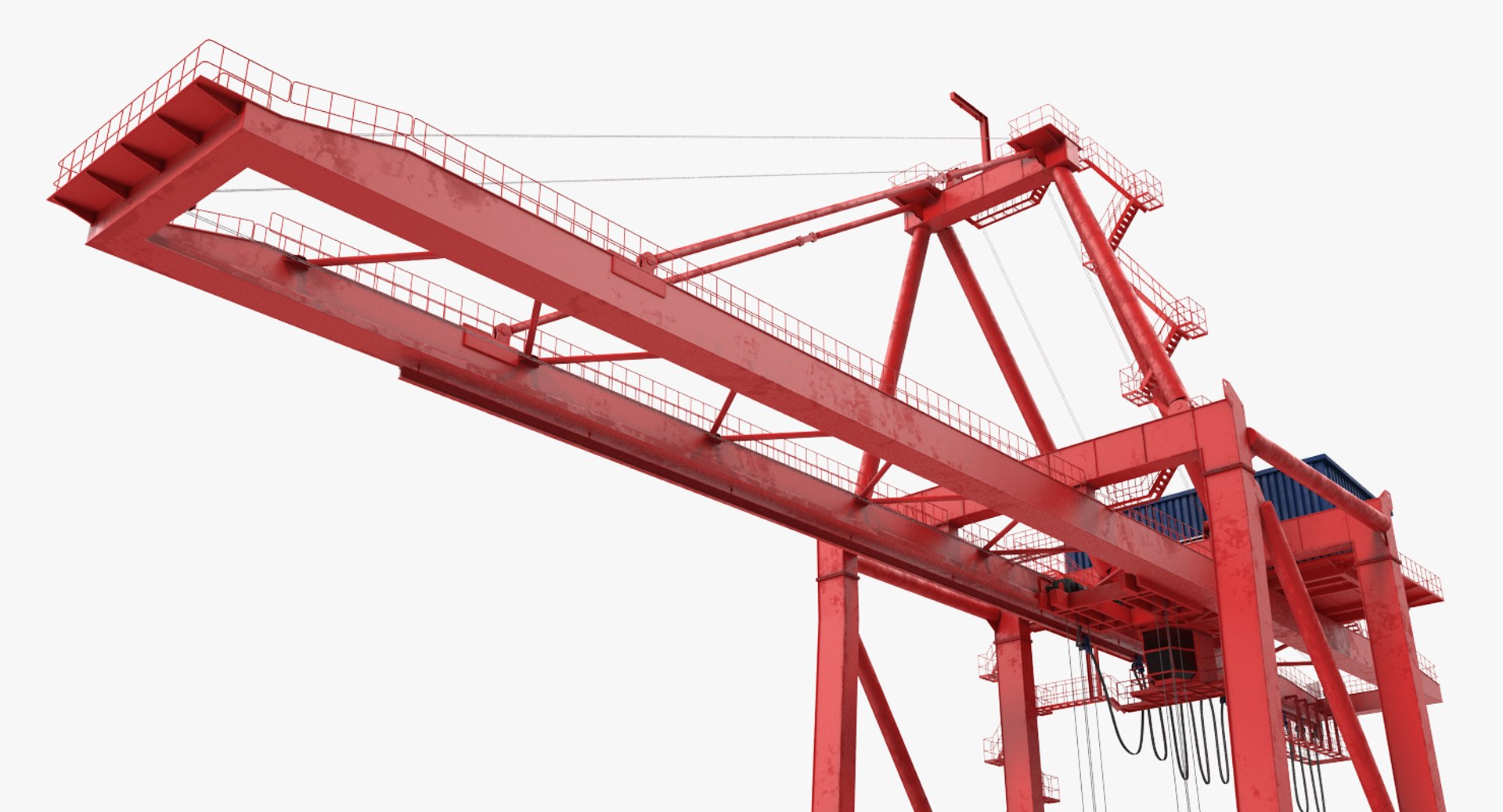 3d model port container crane red