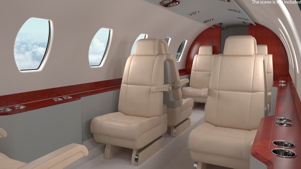 modelo 3d Jet privado Cessna Citation X con interior de lujo ...